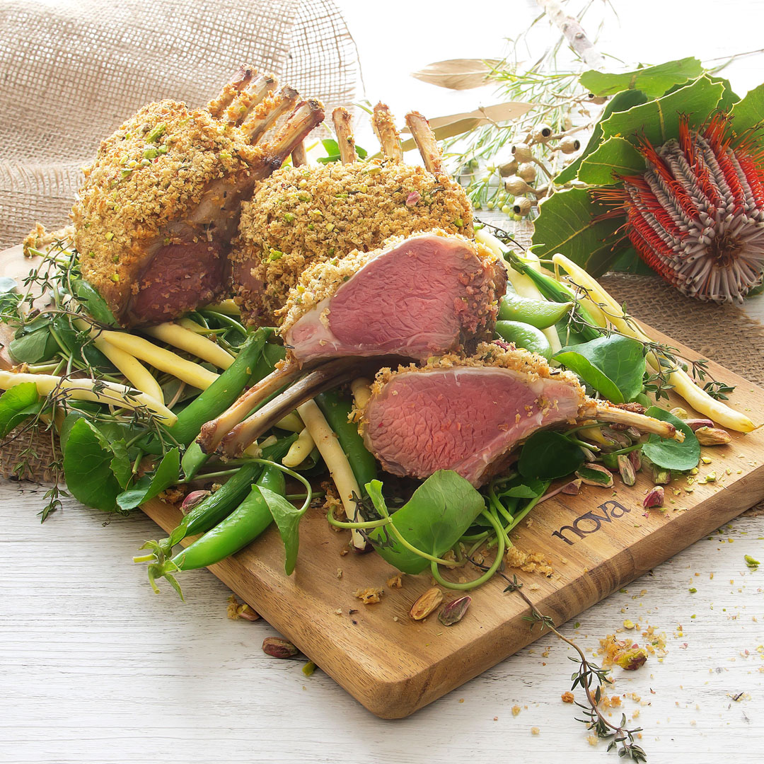 Stout & Ginger Rack of Lamb with Pistachio Crumb - Form Home